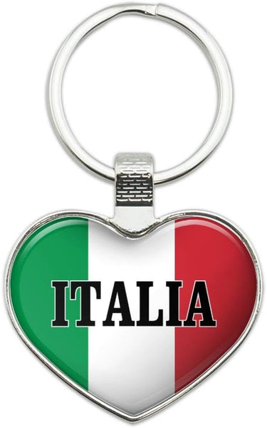 45mm ZINCALLOY ITALIAN HEART SHAPE KEY RING – Forza Italia