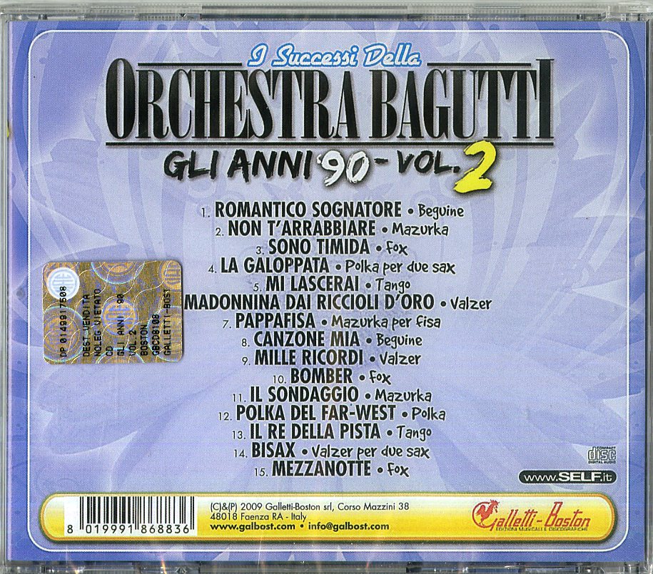 ORCHESTRA BAGUTTI SUCCESSI ANNI'90 V.2 – Forza Italia