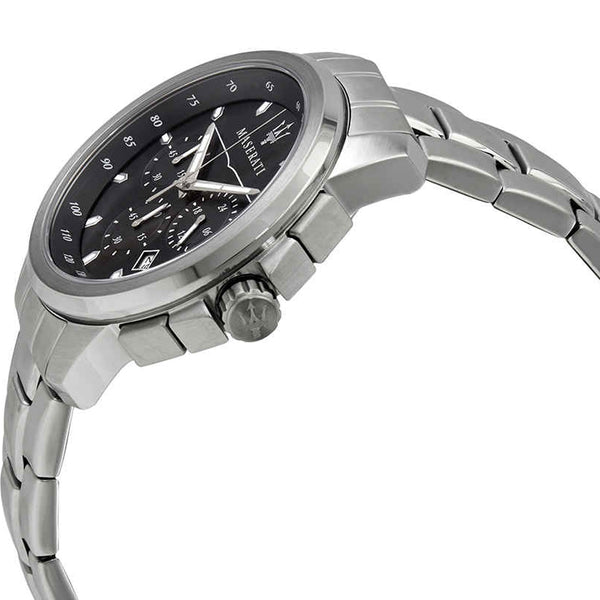 Maserati Watch - SUCCESSO 44mm CHRONOGRAPH BLACK DIAL BRACELET STAINLE ...