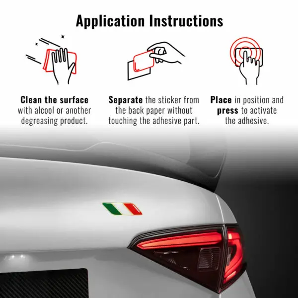 3D Sticker BANDIERA I 500 DIAGONALE DX SX – Forza Italia