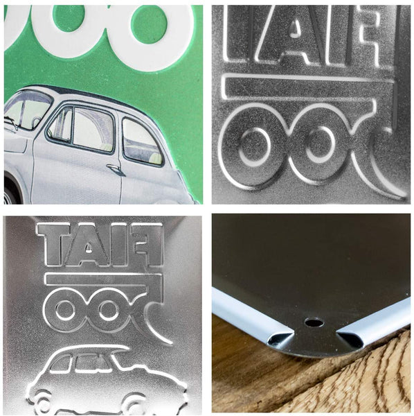 Small Sign: Fiat 500 Italian Colours – Forza Italia
